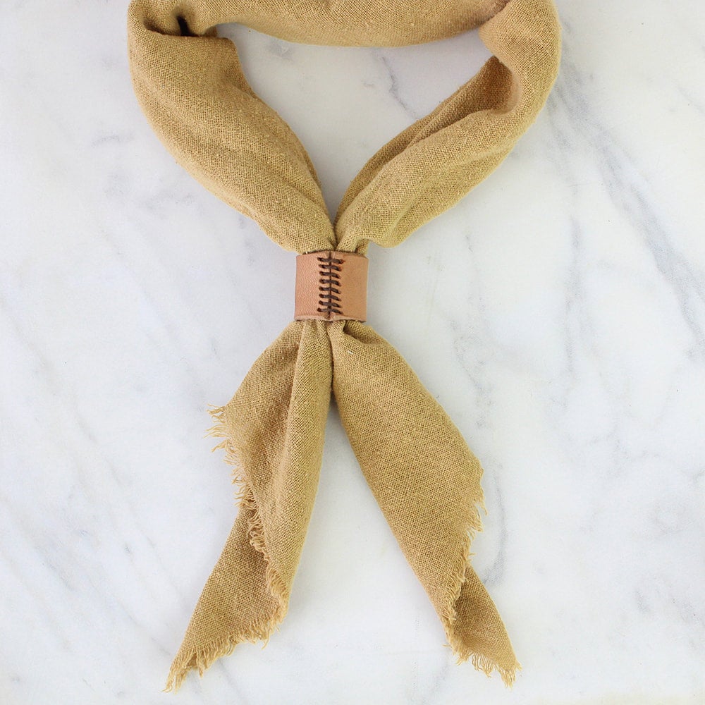 Desert Gold Naturally Dyed Raw Silk Bandana | Lovefield Vintage